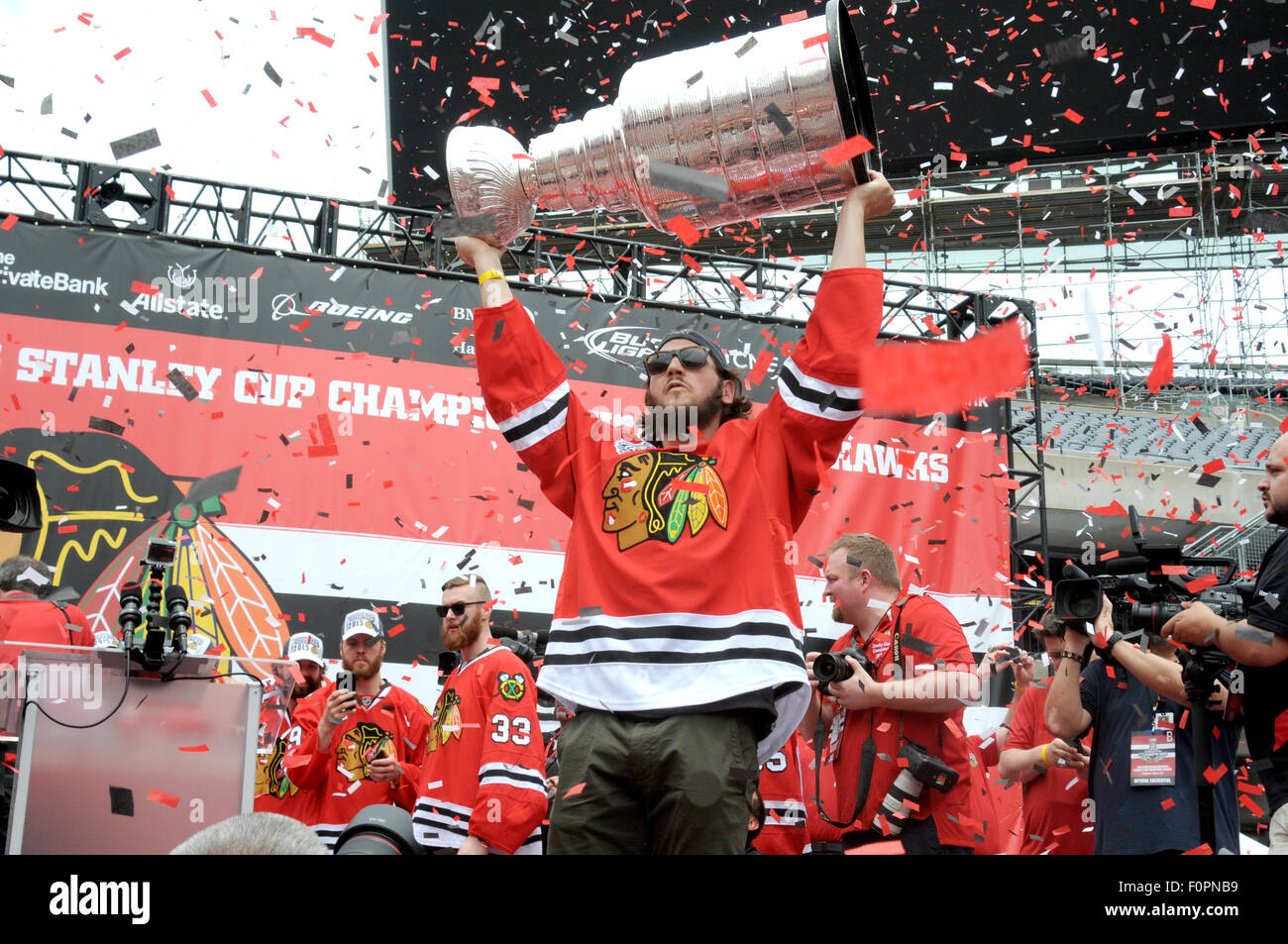 Chicago Blackhawks Stanley Cup Championship Rally at Soldier Field on ...