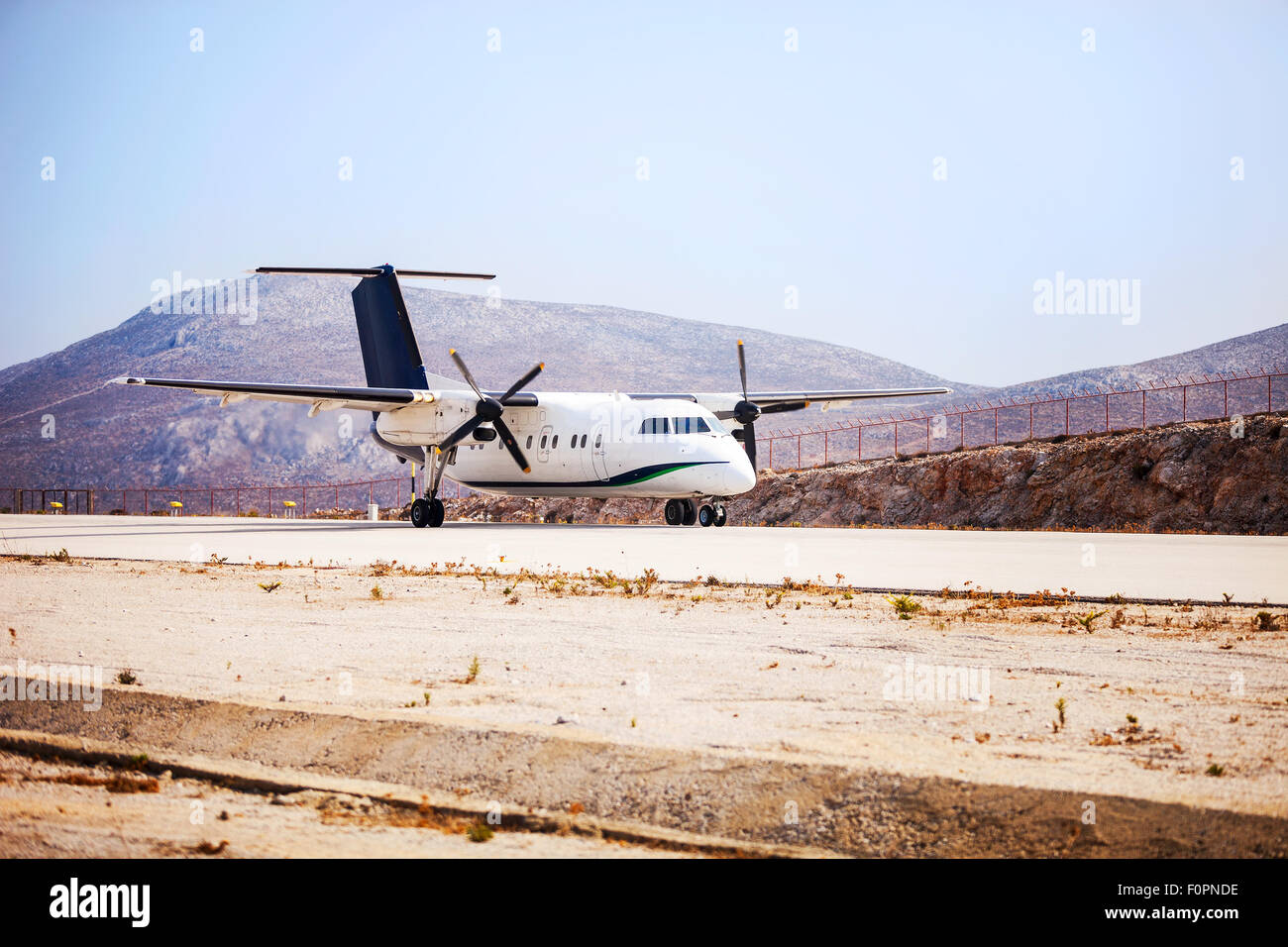 Airplane on runway before taking off Stock Photo - Alamy