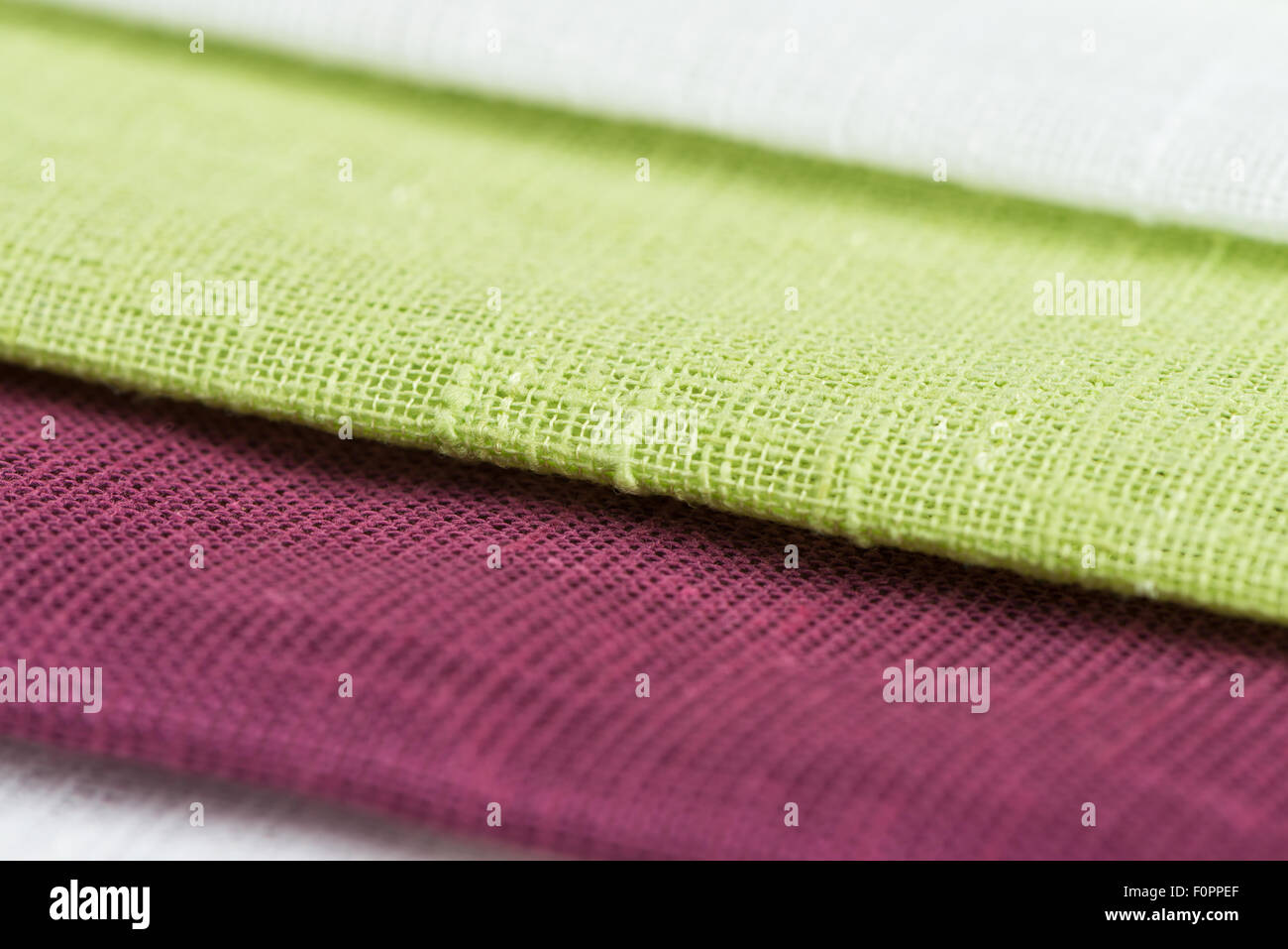Closeup detail of multi color fabric texture samples Stock Photo - Alamy