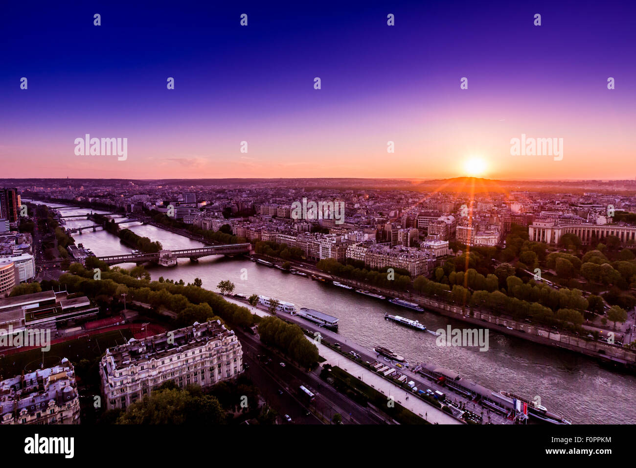 France Paris sunset Stock Photo - Alamy