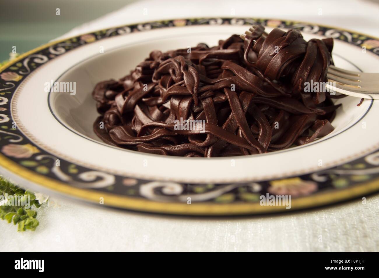A lunch dish made out of chocolate Stock Photo - Alamy