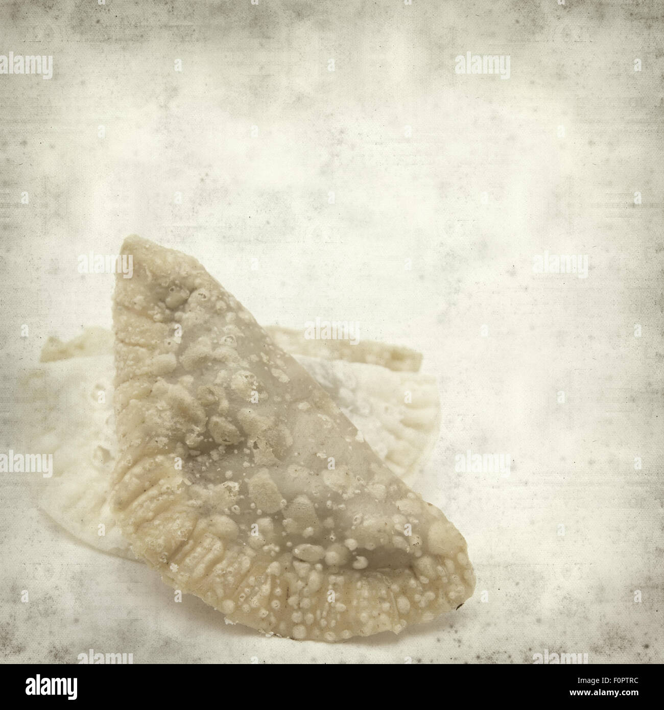 textured old paper background with traditional canarian sweet truchas ...