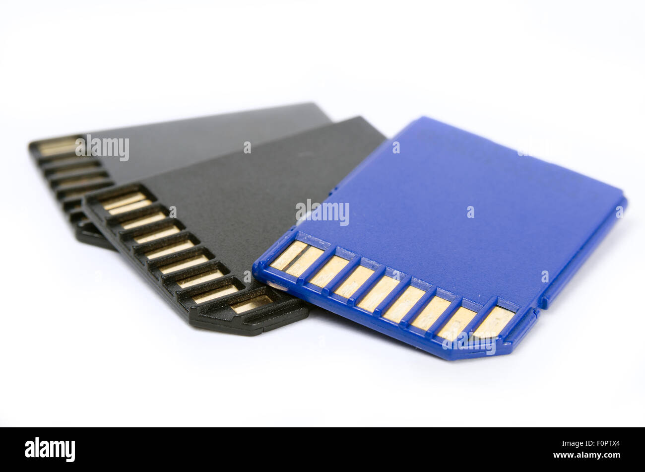 Media cards isolated on white background closeup Stock Photo - Alamy