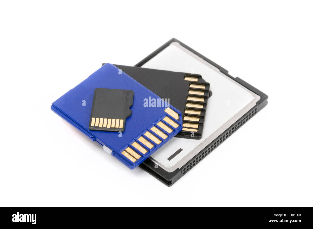 Media cards isolated on white background closeup Stock Photo - Alamy