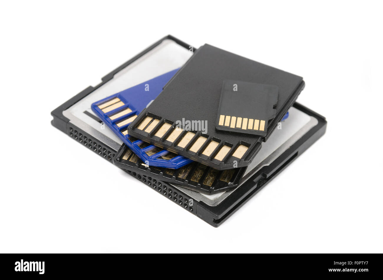 Media cards isolated on white background closeup Stock Photo - Alamy