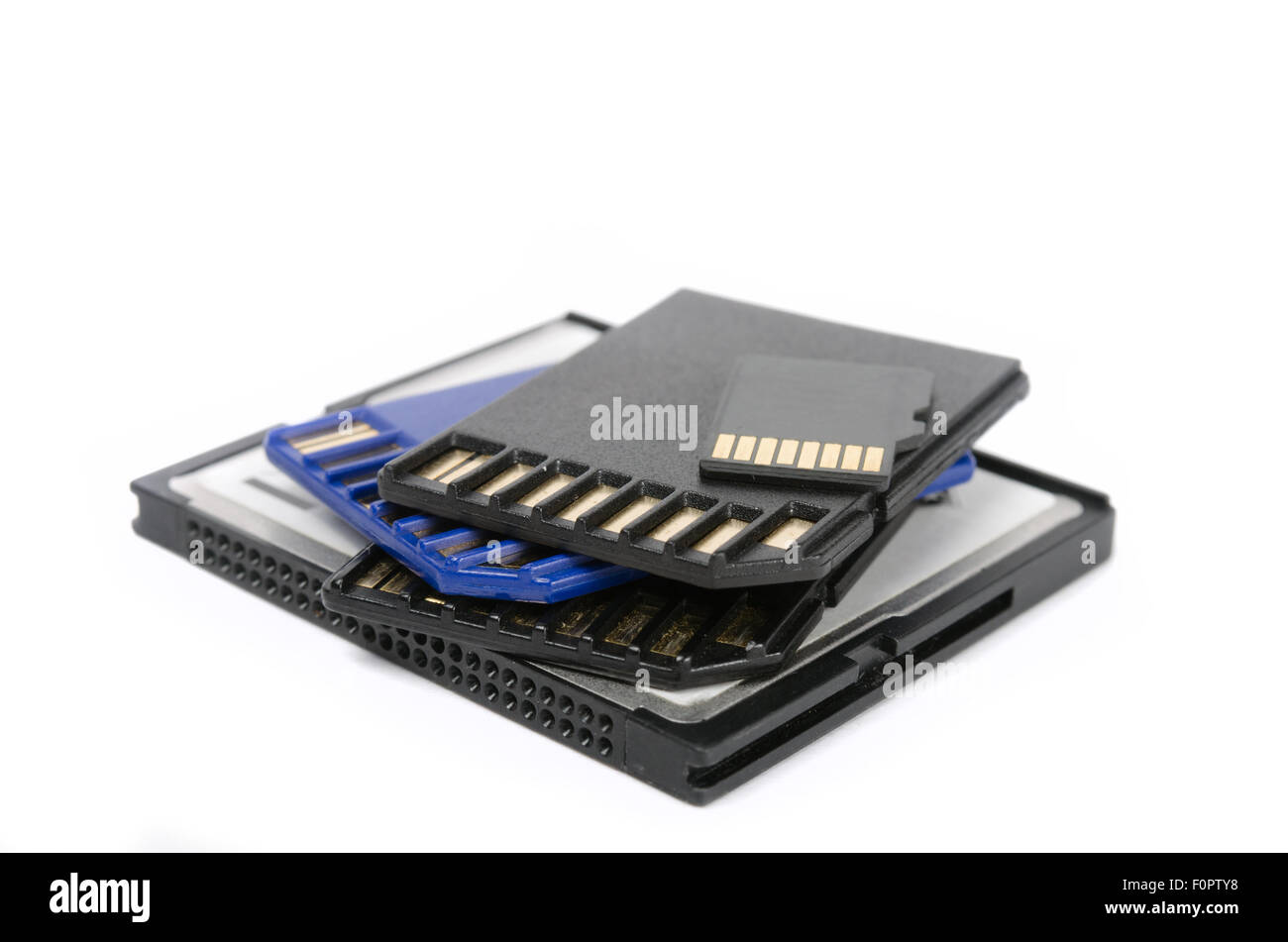 Media cards isolated on white background closeup Stock Photo - Alamy