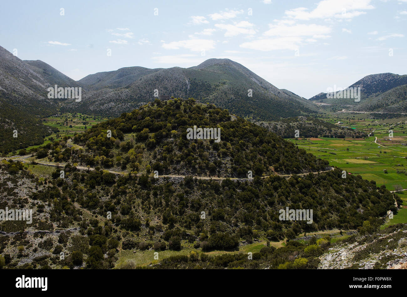 Cretan landscape on the road to Imbros, Crete, Greece, April 2009 Stock ...