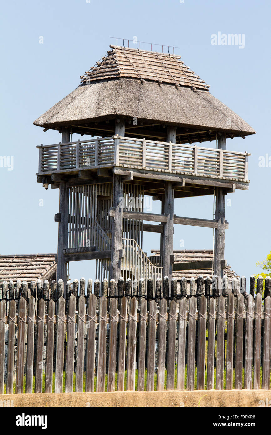 Japan, Yoshinogari Historical Park. Reconstructed Yayoi Minami-Naikaku ...