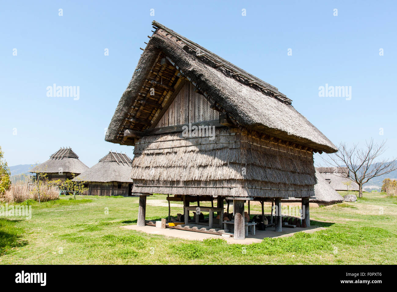 Japan, Yoshinogari iron age Historical Park. Minami-no-mura. South ...