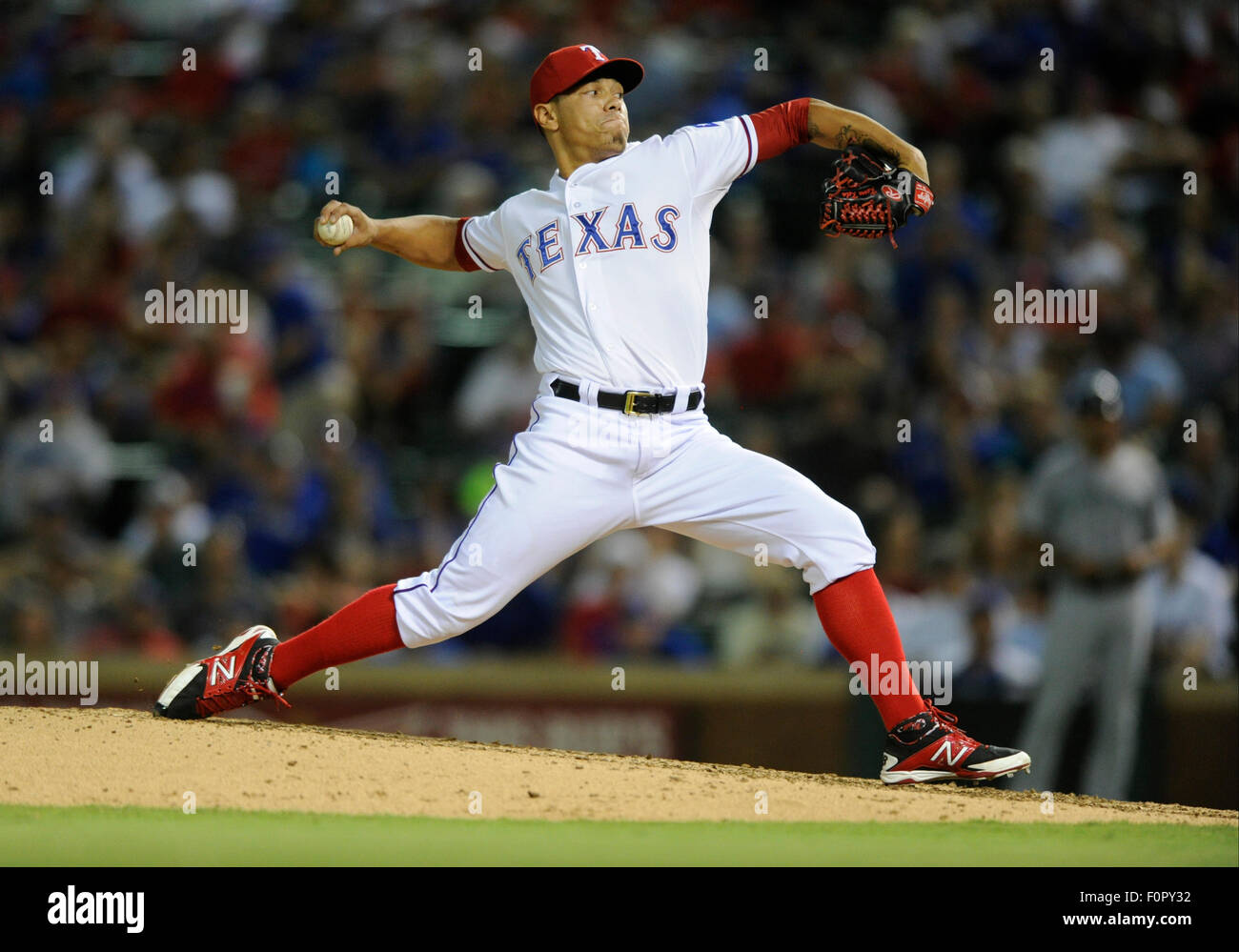 AUG 18, 2015: Texas Rangers relief pitcher Keone Kela #50 during an MLB ...