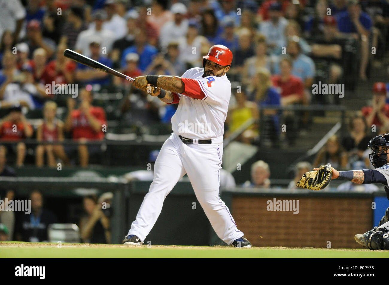 AUG 18, 2015: Texas Rangers designated hitter Prince Fielder #84 during ...