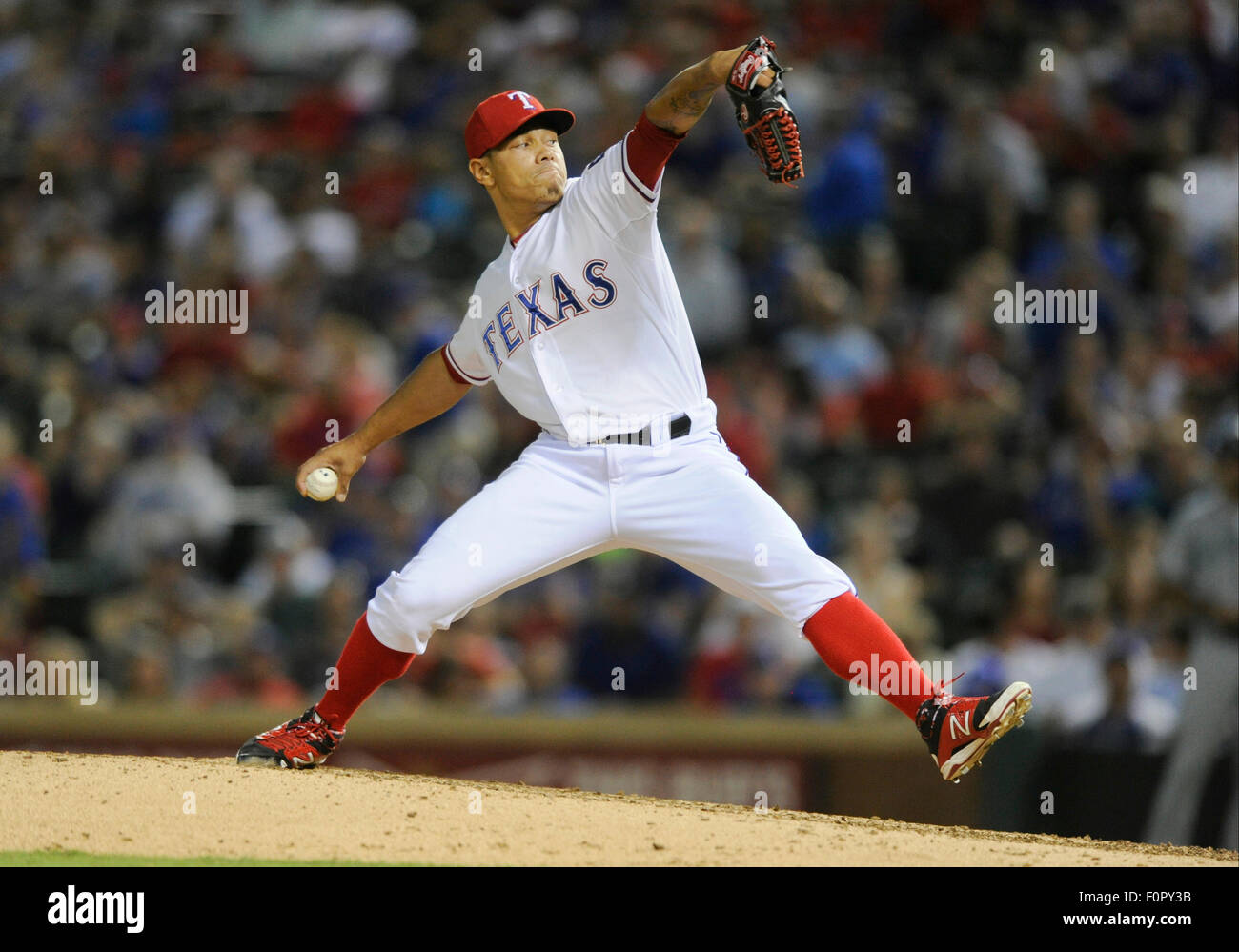 AUG 18, 2015: Texas Rangers relief pitcher Keone Kela #50 during an MLB ...