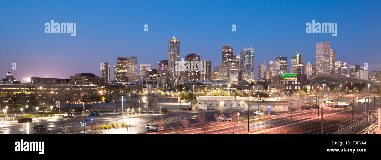 The buildings and architecture of Denver Colorado at dusk Stock Photo ...