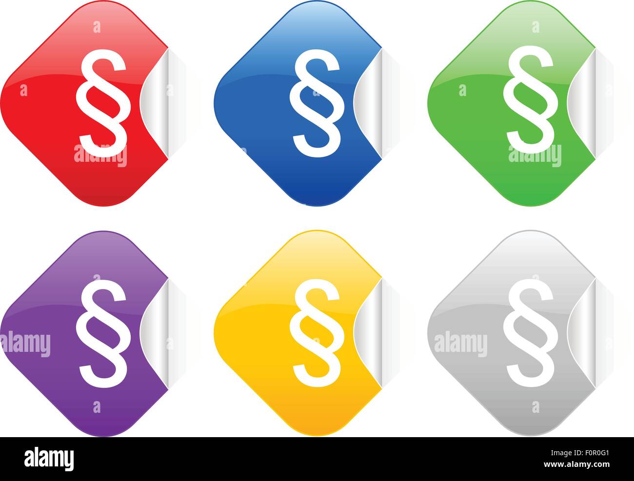 Square stickers set on a white background. Vector illustration Stock ...