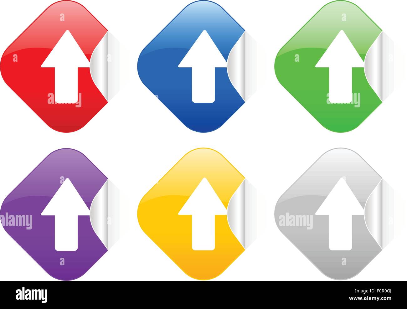 Square stickers set on a white background. Vector illustration Stock ...