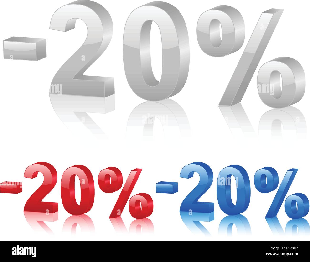 Discount symbol 20% isolated on a white background. Vector illustration ...