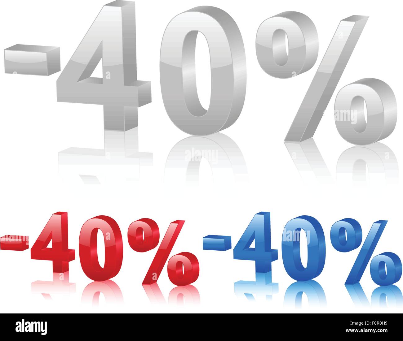 Discount symbol 40% isolated on a white background. Vector illustration ...