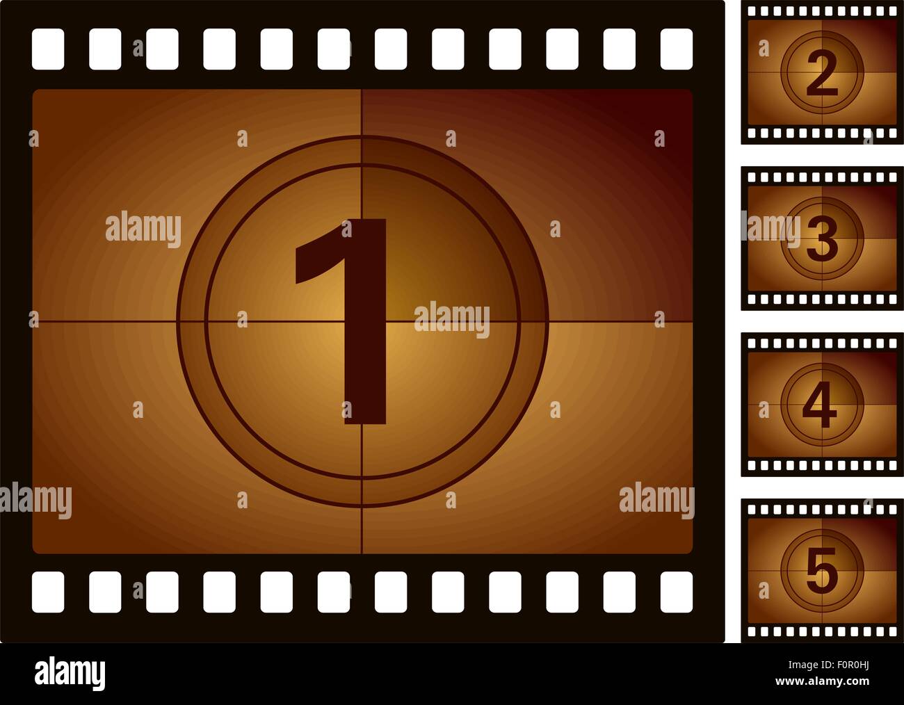 Film countdown isolated on a white background. Vector illustration ...