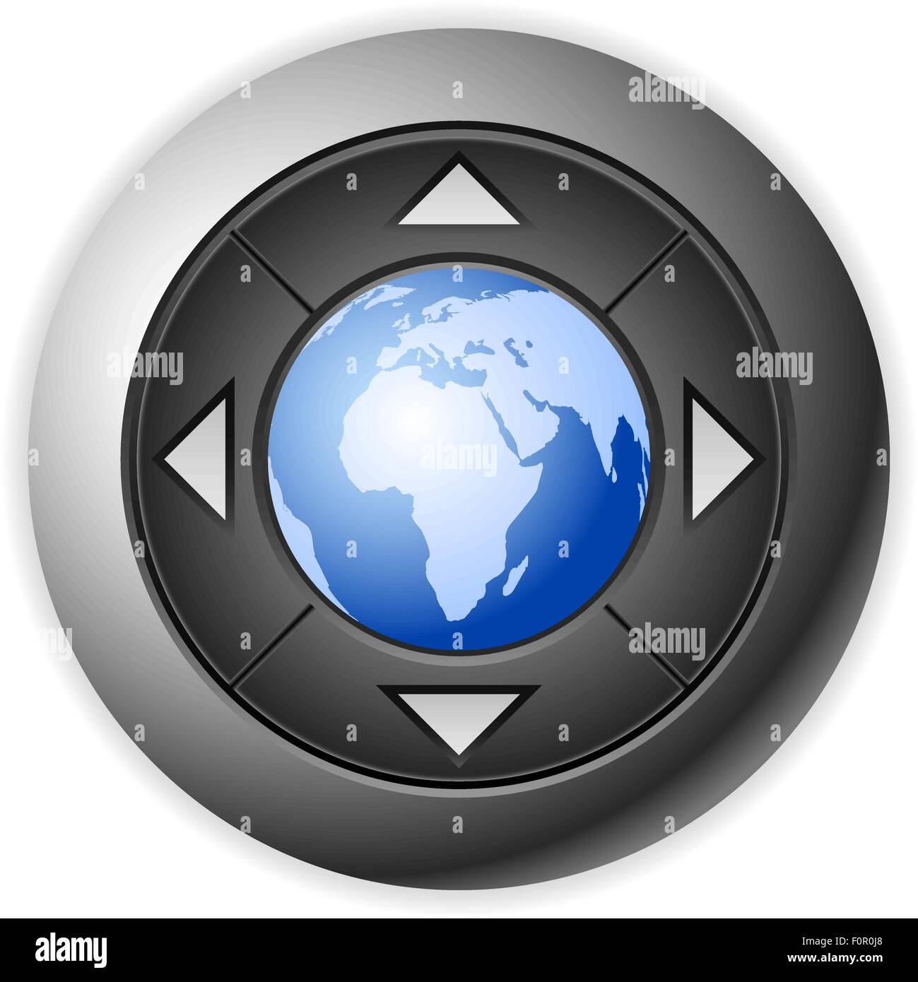 Modern multimedia button with globe. Vector illustration Stock Vector ...