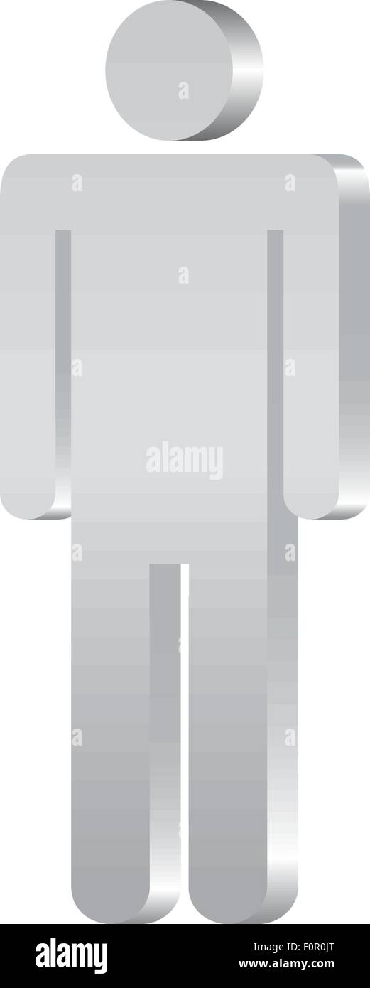 3d man symbol on a white background. Vector illustration Stock Vector ...