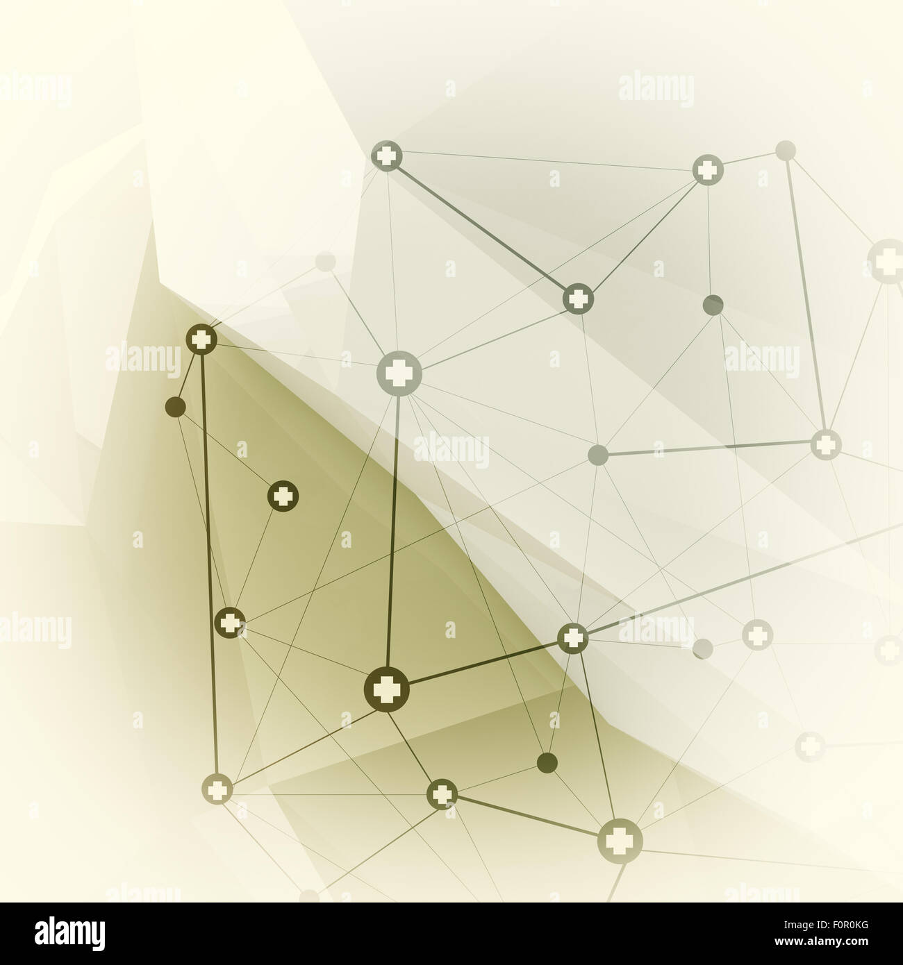 Abstract low polygon geometric with social media network diagram ...