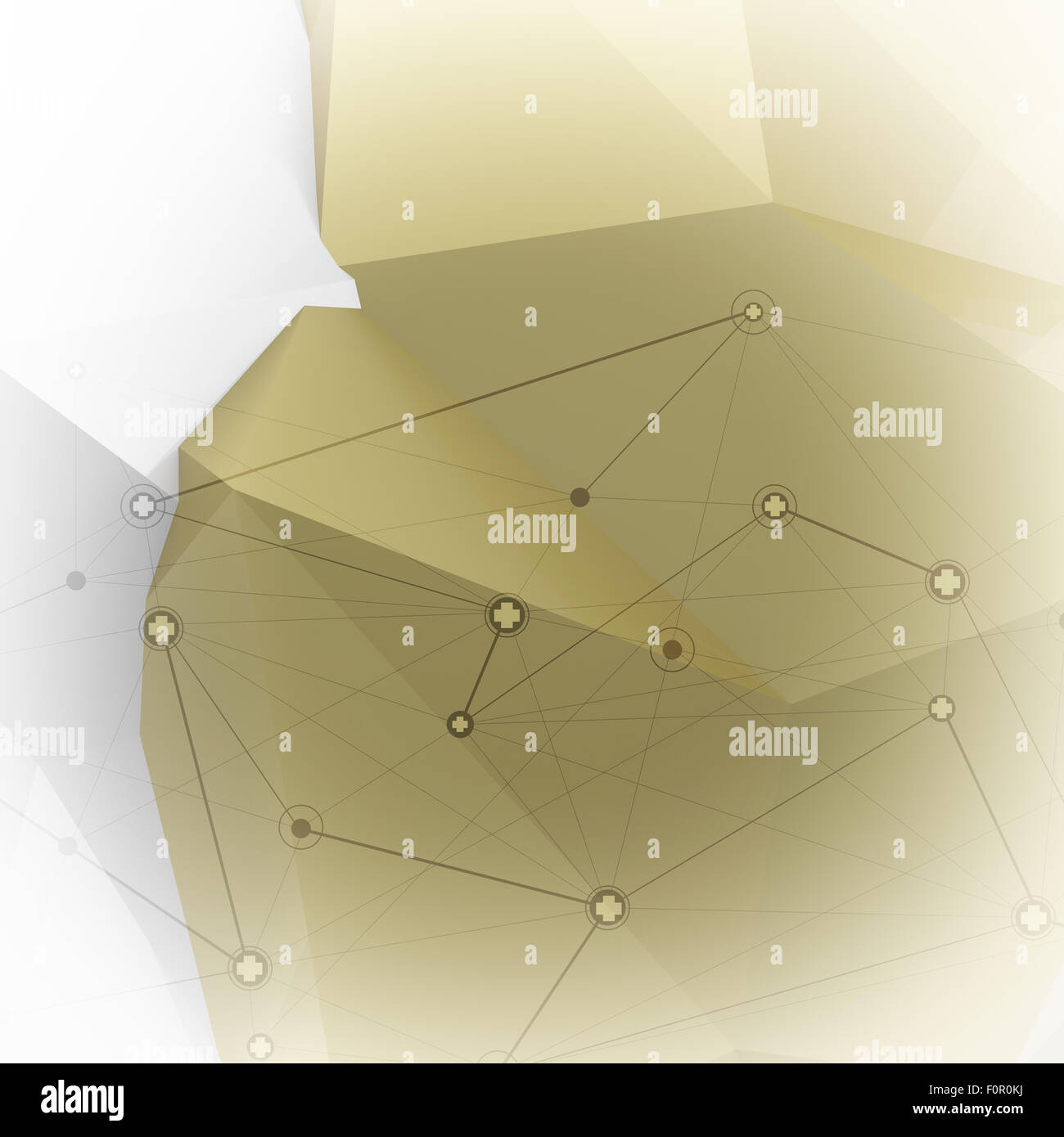 Abstract low polygon geometric with social media network diagram ...