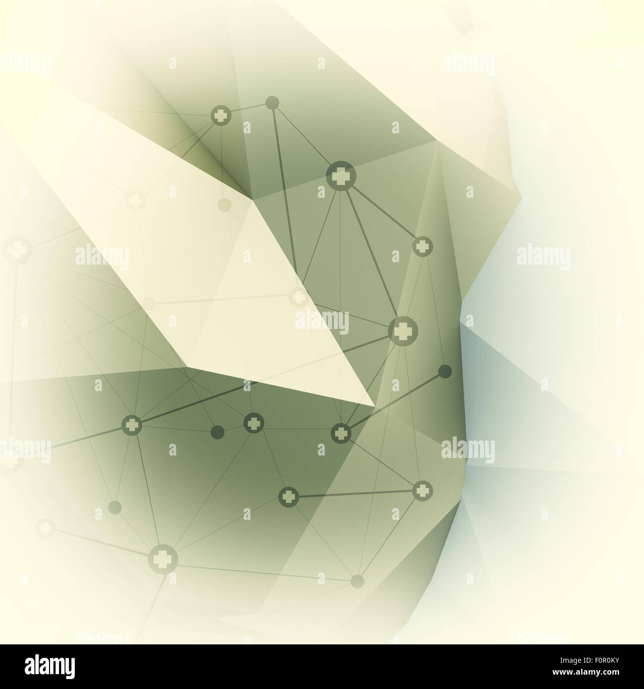 Abstract low polygon geometric with social media network diagram ...