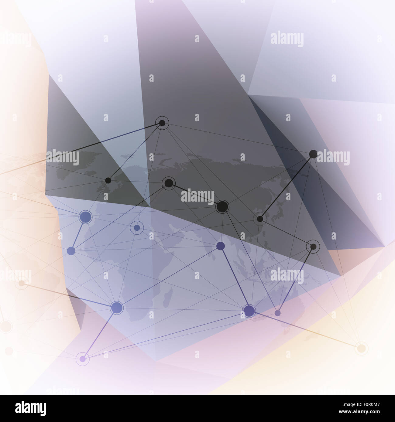 Abstract low polygon geometric with social media network diagram ...