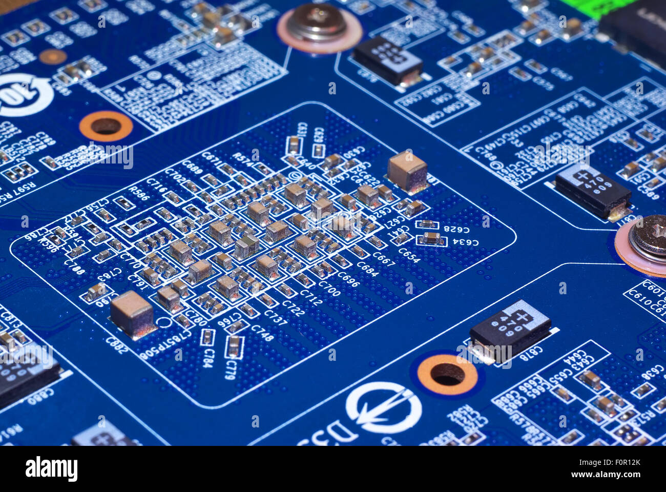 Blue electronic plate. PC device Stock Photo - Alamy