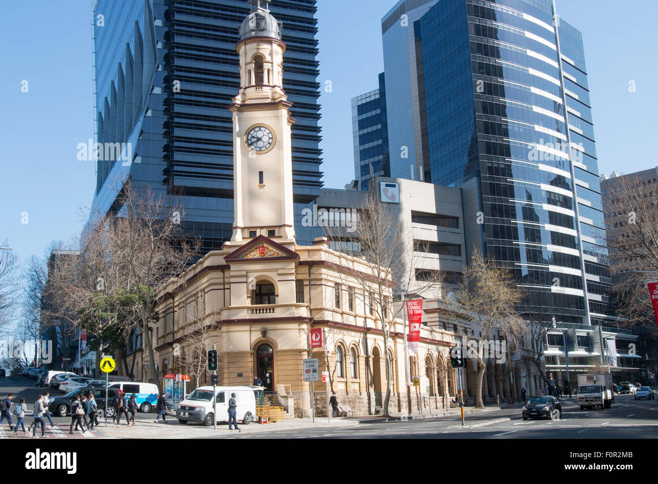 North Sydney old post office with skyscrapers behind,Sydney,New south ...