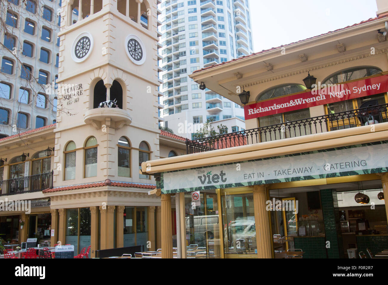 North Sydney tower square and clock tower on miller street,sydney ...