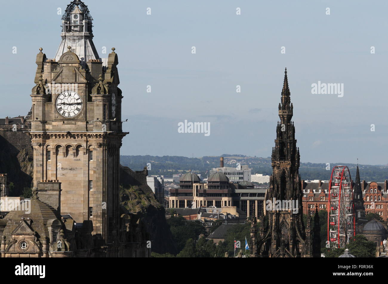 Tower of The Balmoral Hotel and Scott Monument Edinburgh Scotland ...