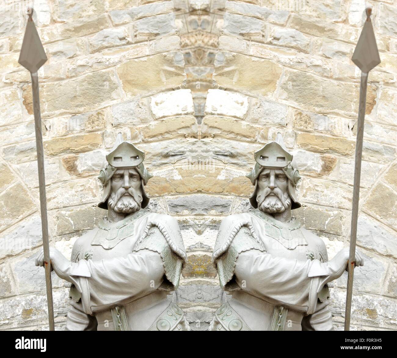 Medieval background with knight in armour Stock Photo - Alamy