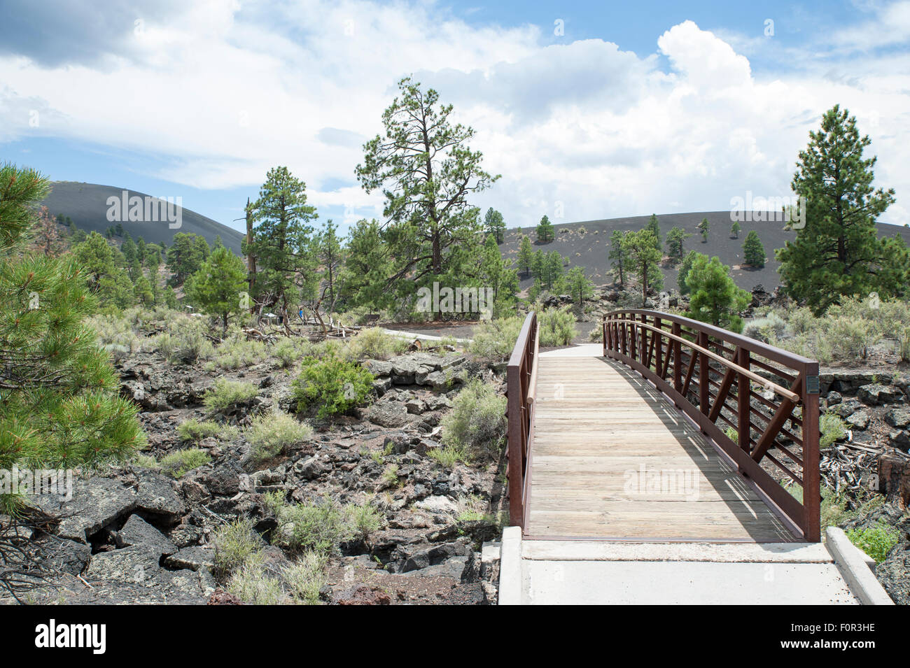 A well-marked trail at Sunset Crater Volcano National Monument near ...