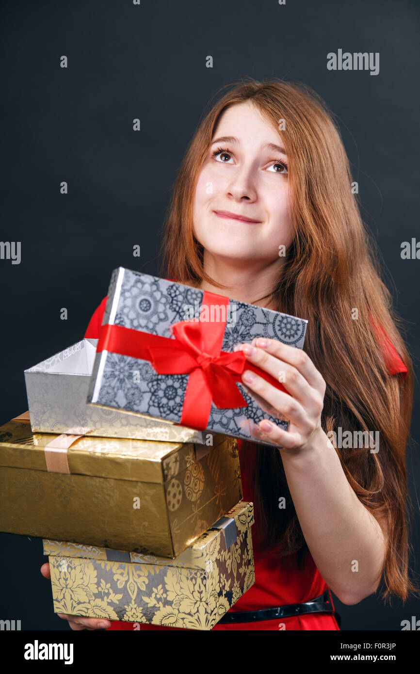 woman hold red gift box Stock Photo - Alamy woman hold red gift box Stock Photo - Alamy