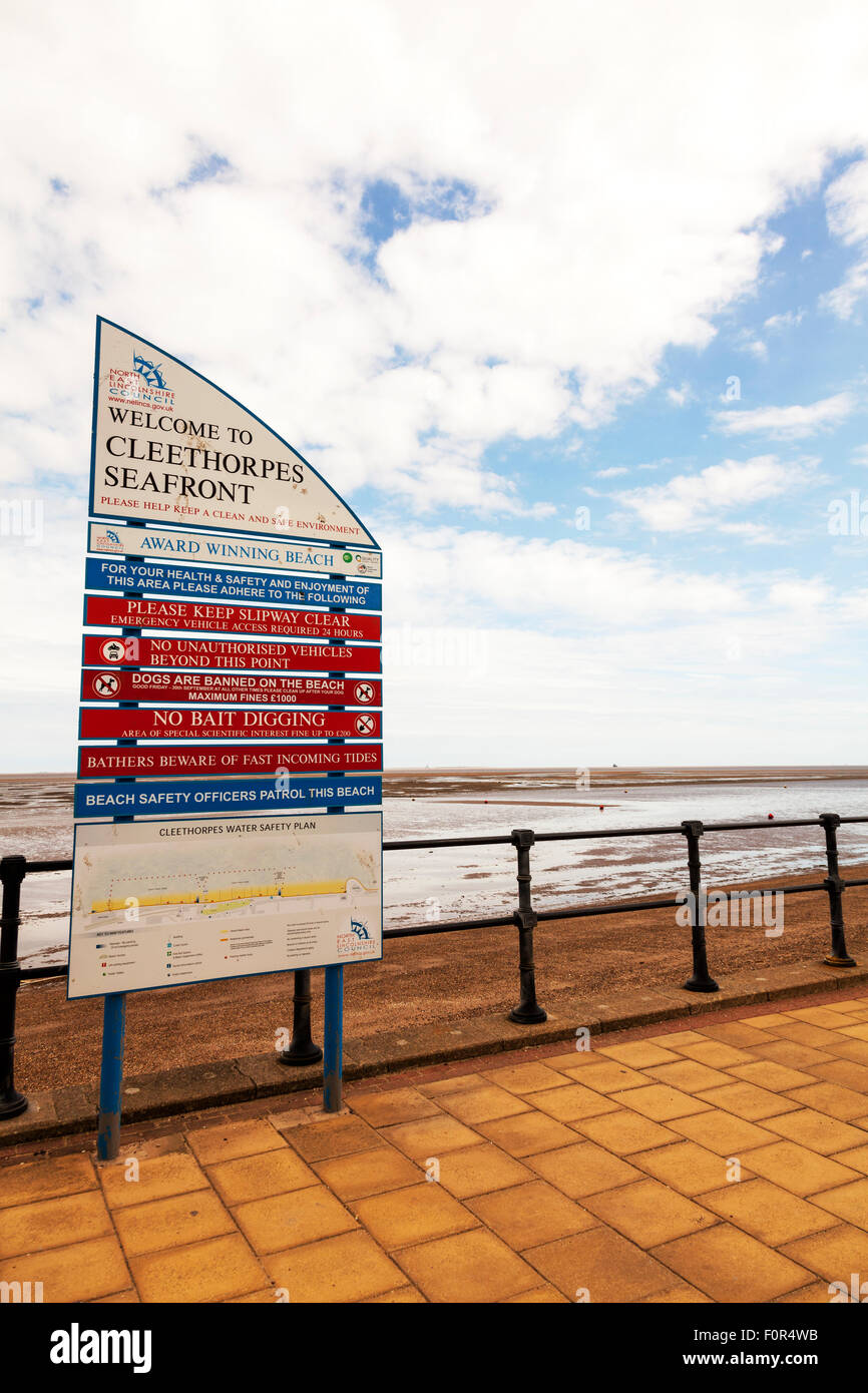 Cleethorpes seafront welcome sign rules award winning beach dangers ...