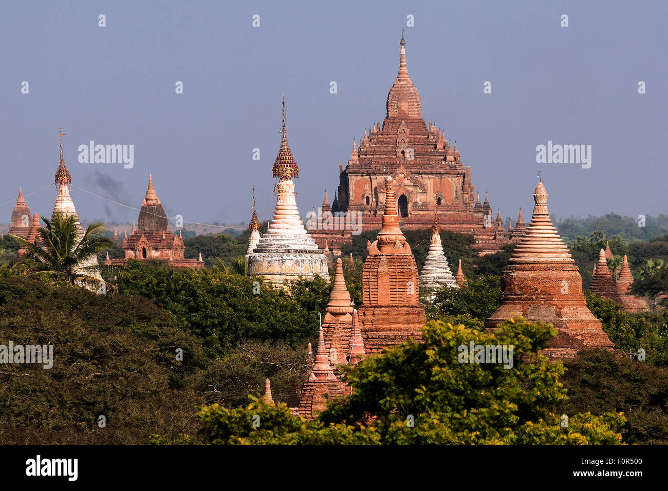 View of pagodas, temples, pagodas field, Bagan, Mandalay Division ...