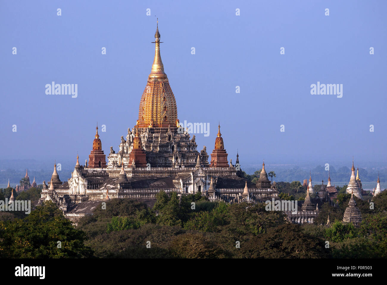Views of the Ananda Temple, pagodas field, Bagan, Mandalay Division ...