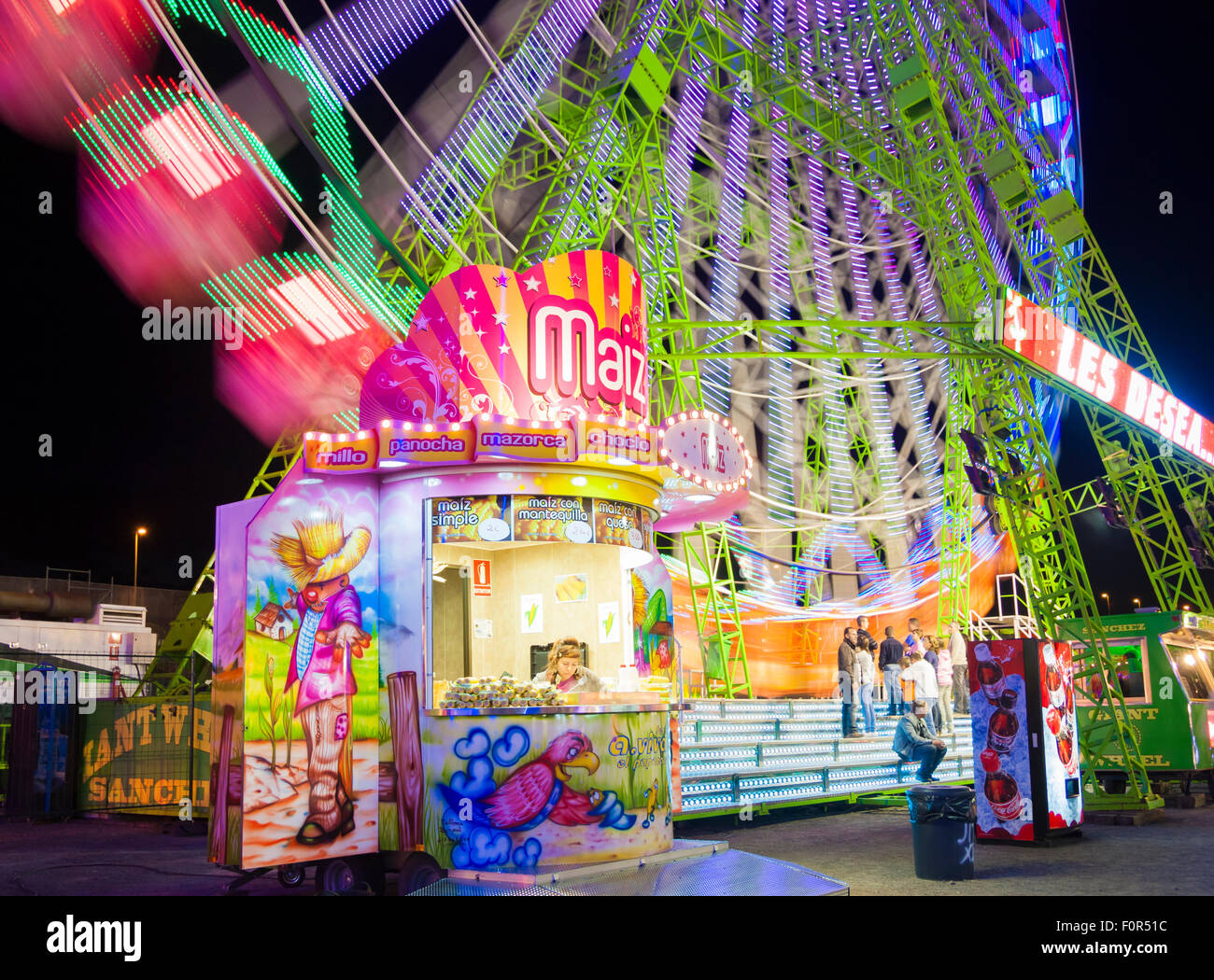 Ferris Wheel fairground ride at night Stock Photo - Alamy