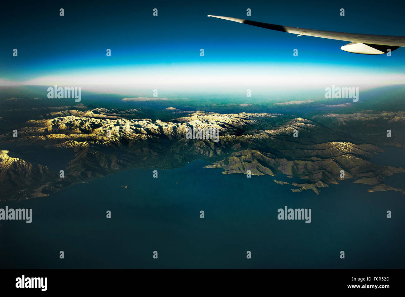 Snow-covered mountains on Lake Van, eastern Turkey, Turkey Stock Photo ...