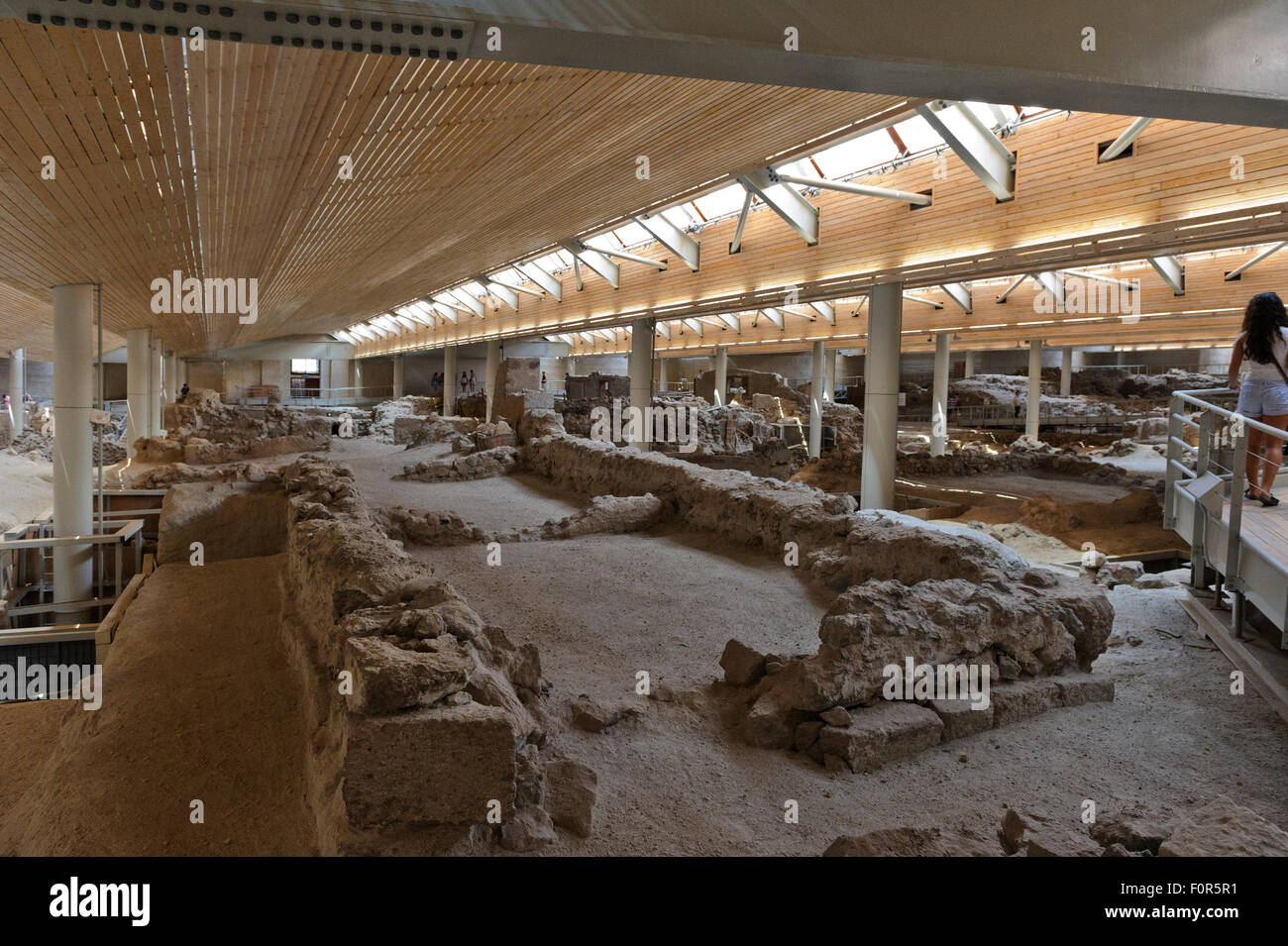 The excavation of the village of Akrotiri destroyed by a volcanic ...