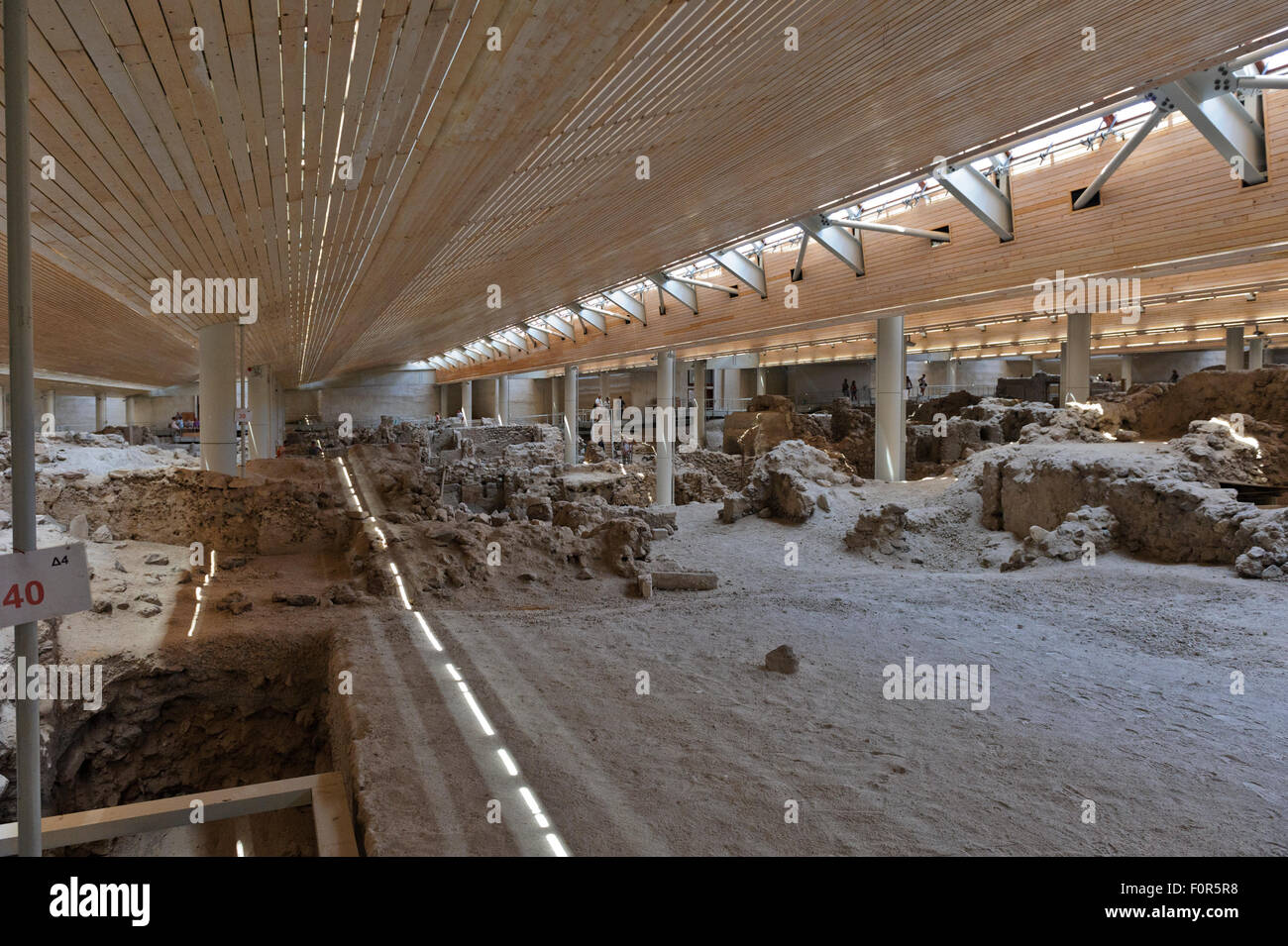 The excavation of the village of Akrotiri destroyed by a volcanic ...