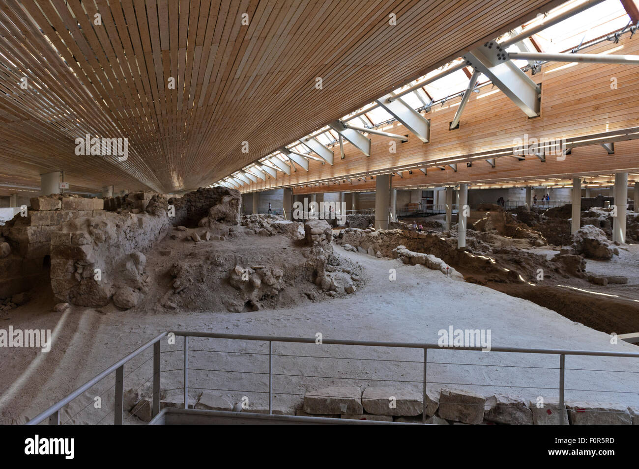 The excavation of the village of Akrotiri destroyed by a volcanic ...