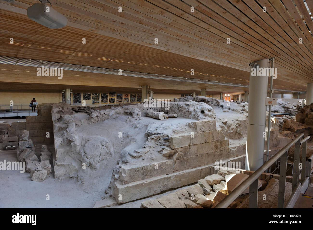 The excavation of the village of Akrotiri destroyed by a volcanic ...