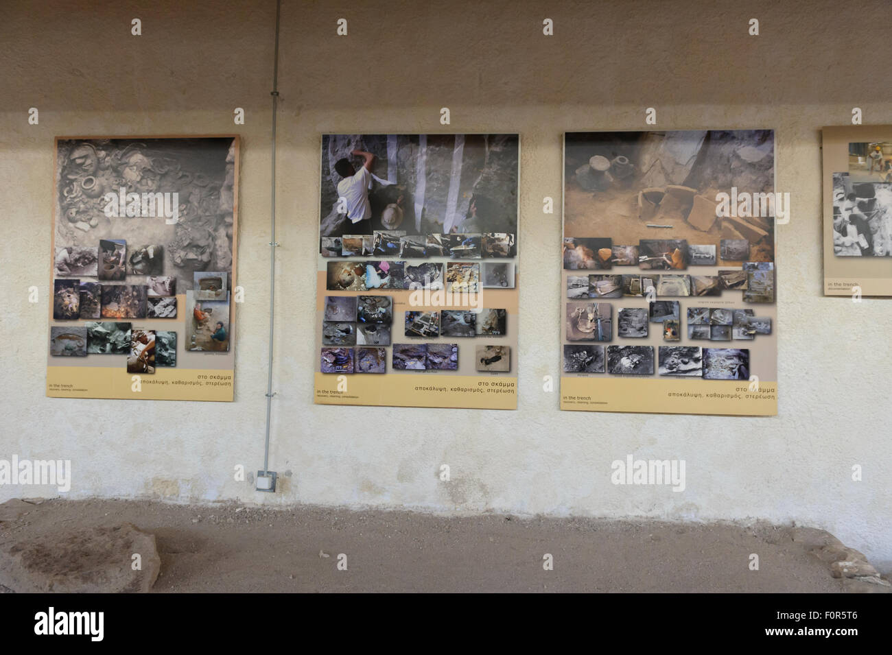 Posters and photographs of excavation of the Akrotiri village ...