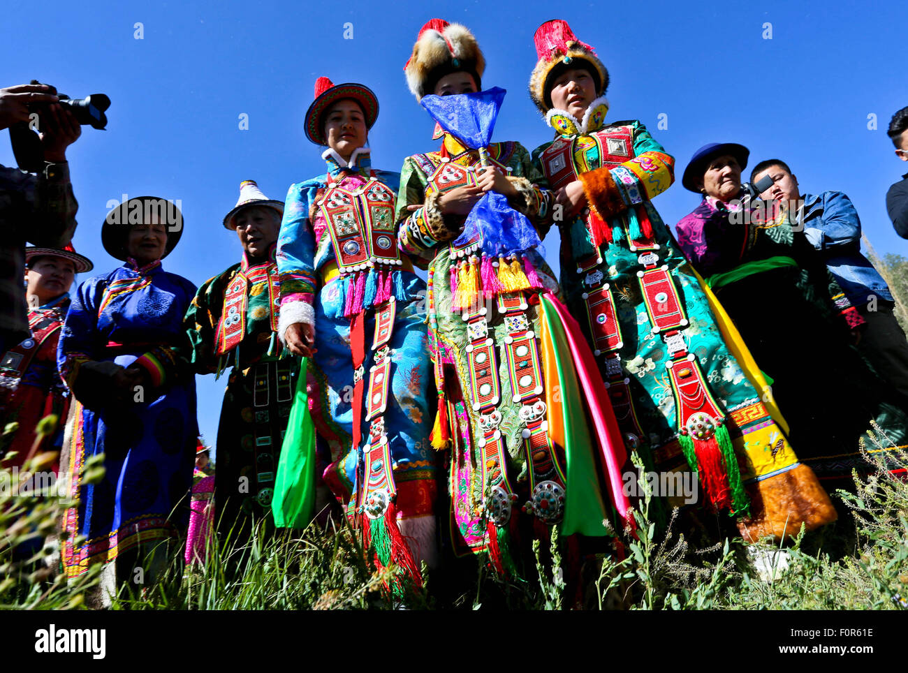 Yugur, Gansu, CHN. 18th Aug, 2015. Yugur, CHINA - August 18 2015 ...