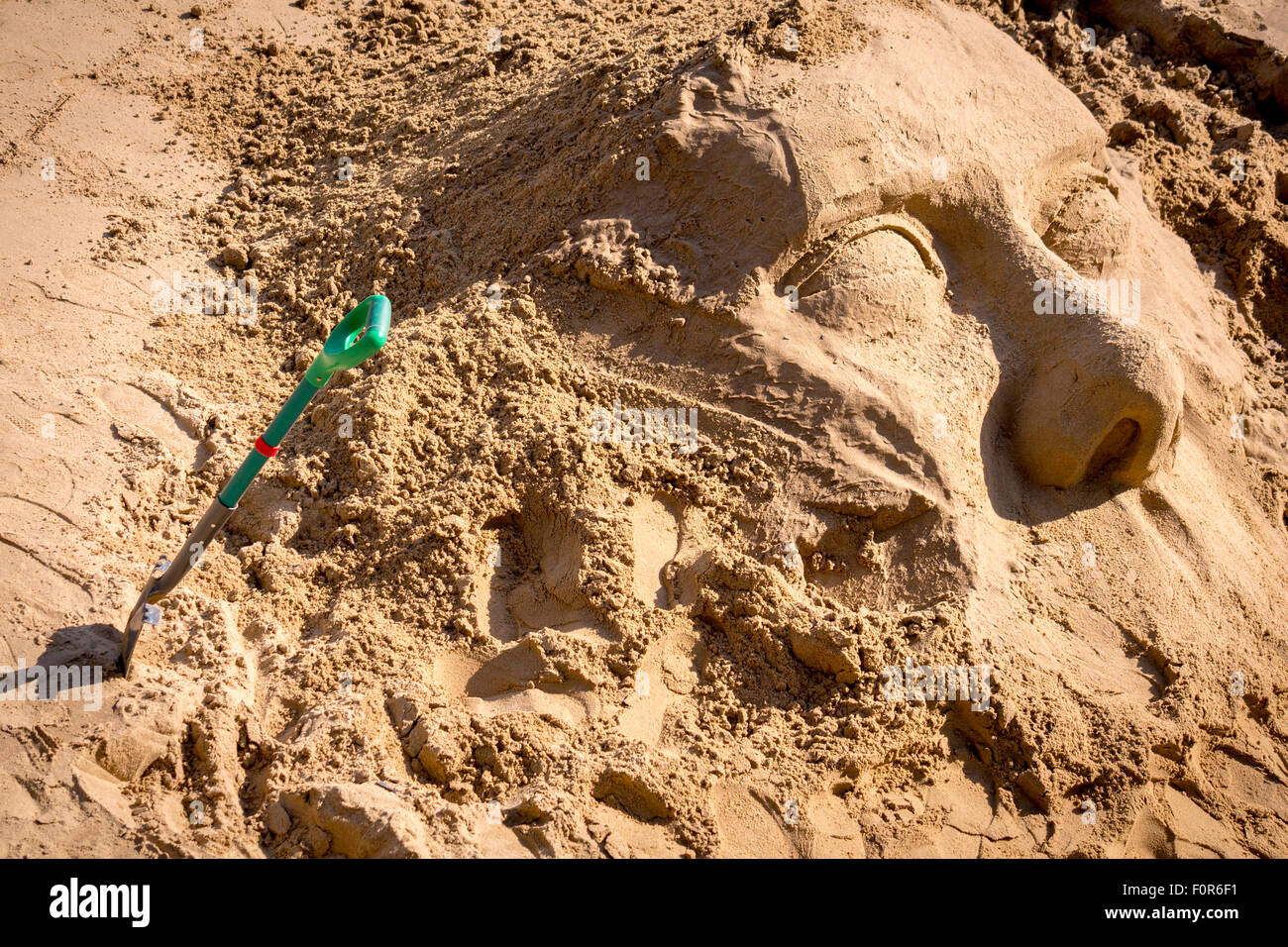 Sand Sculpture Being Made on Beach Stock Photo - Alamy