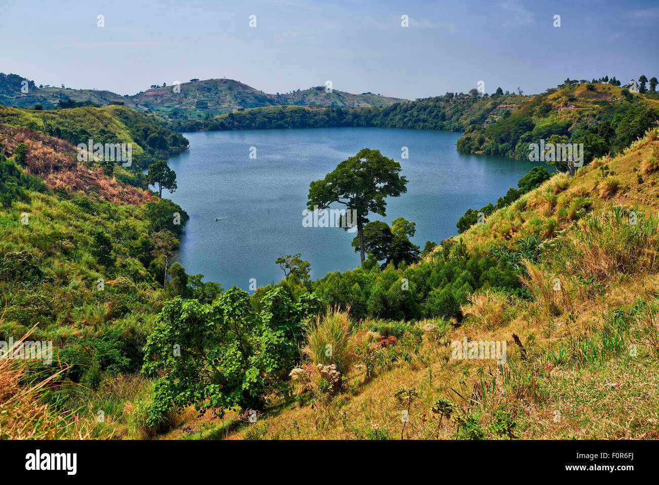 Lake Nkuruba, Bunyaruguru Crater Lakes region, Uganda, Africa Stock ...