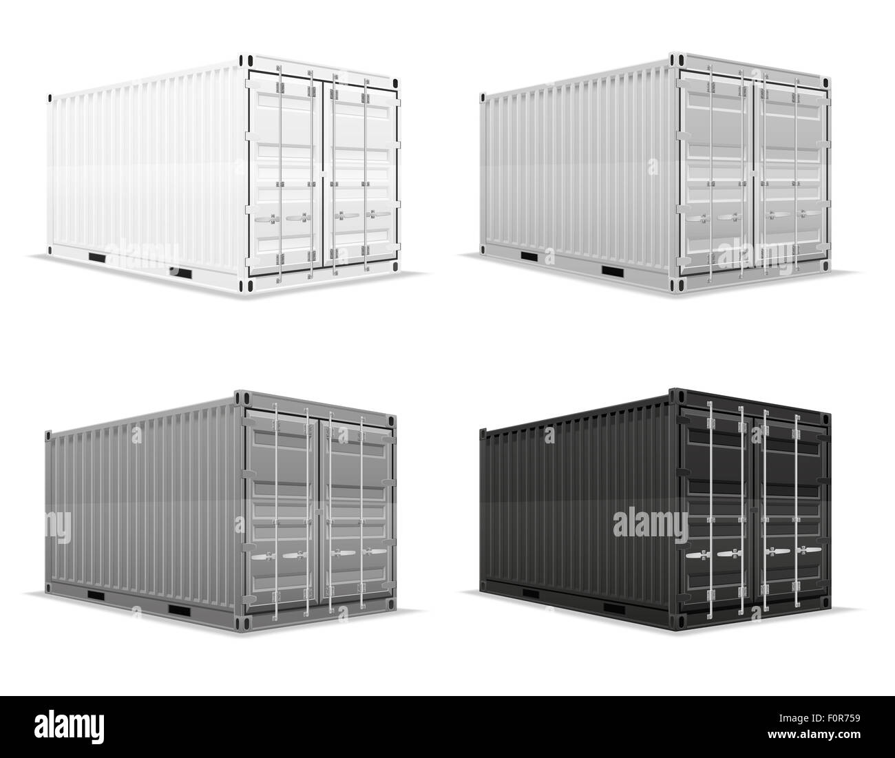 cargo container illustration isolated on white background Stock Photo ...