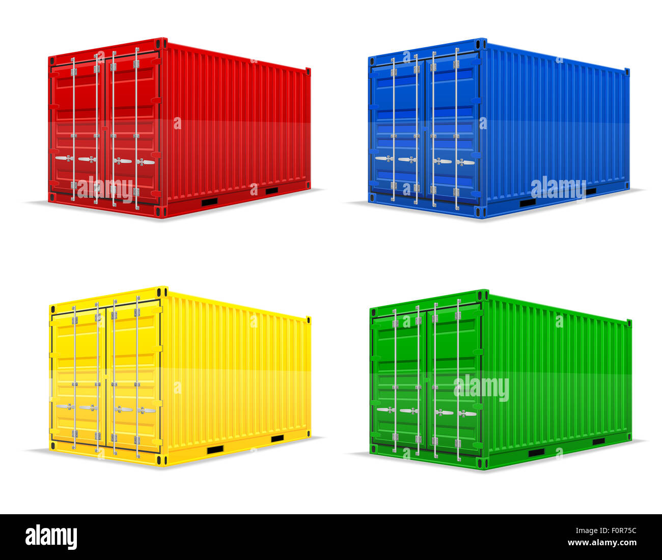 cargo container illustration isolated on white background Stock Photo ...